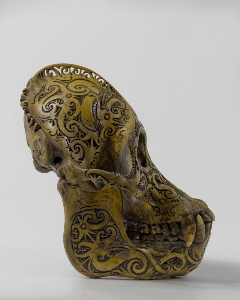 Carved Orangutan Skull