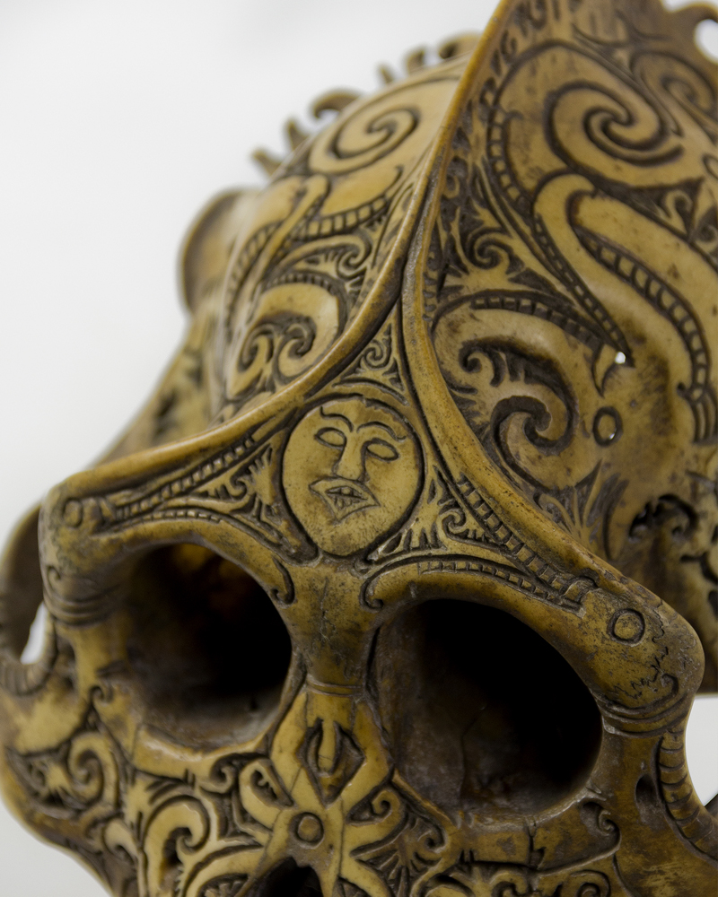 Carved Orangutan Skull
