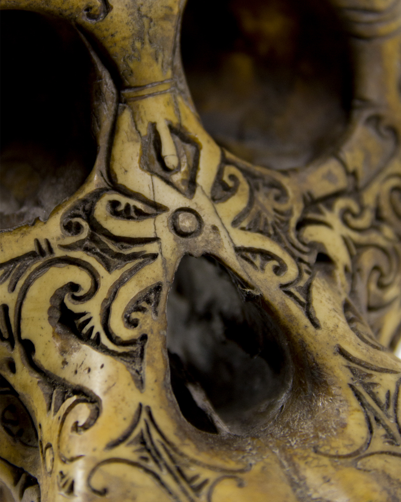 Carved Orangutan Skull