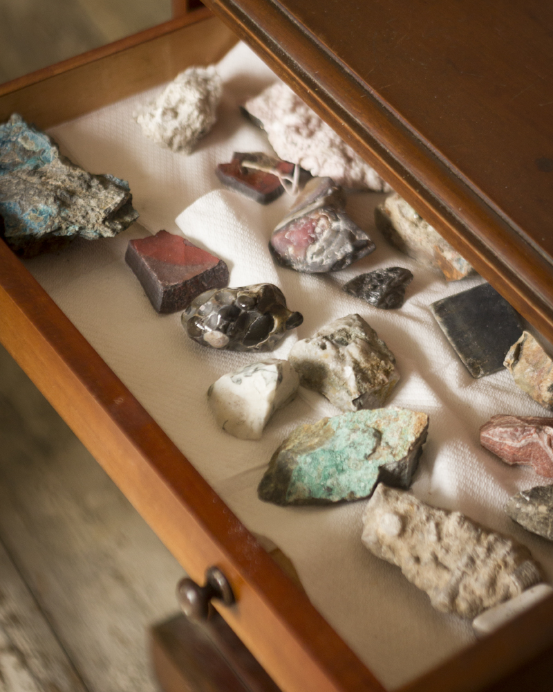 Cabinet full of minerals